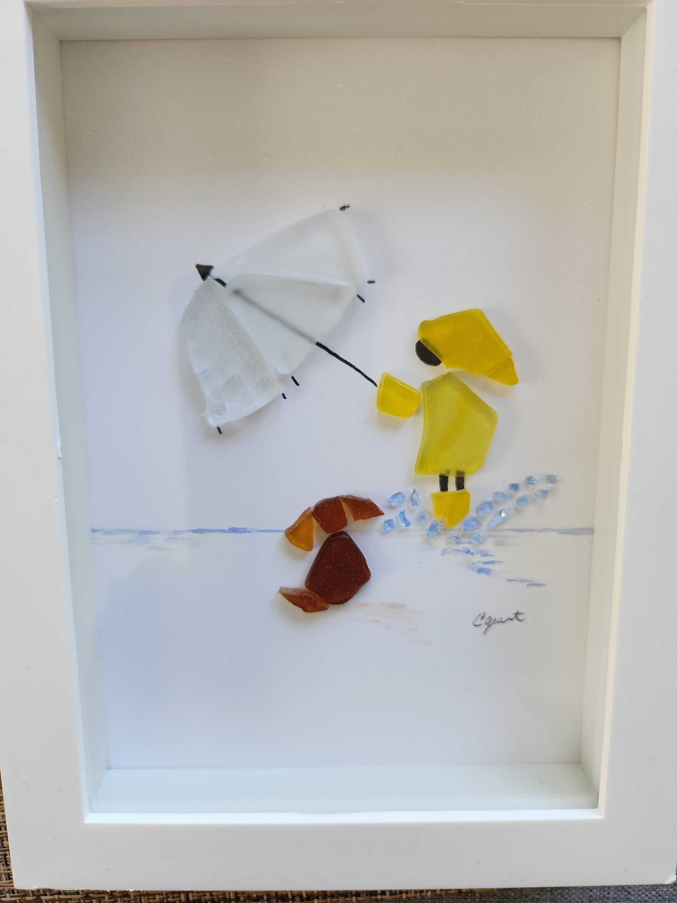 Sea Glass Pebble Art Tumbled And Shattered Glass Art Etsy