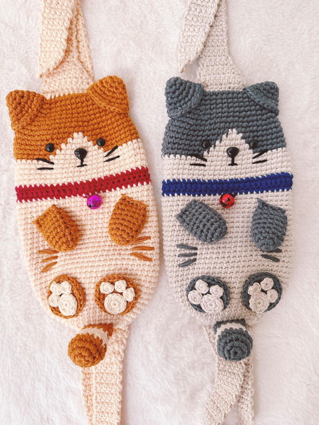 Handmade Crochet Cat Chest Bag Shoulder Crossbody Purse Phone, Wallet ...