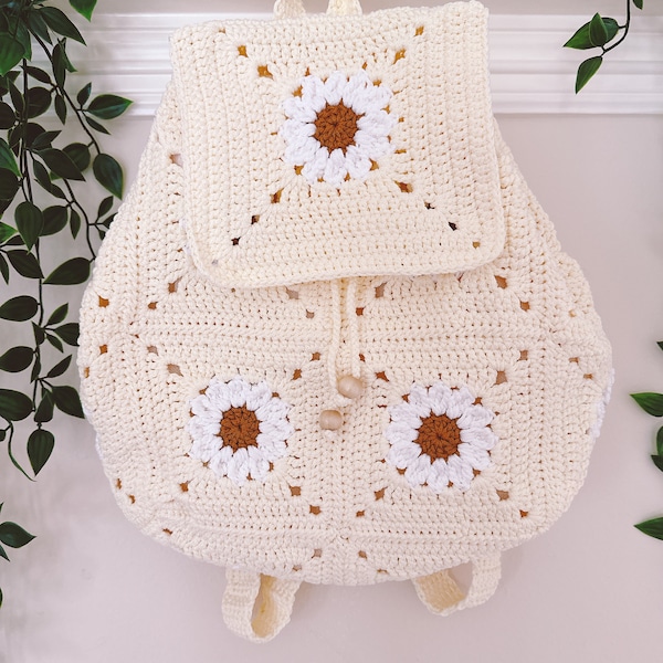 Daisy Granny Square Backpack - Etsy