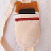 Handmade Crochet Cat Chest Bag Shoulder Crossbody Purse Phone, Wallet ...
