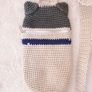 Handmade Crochet Cat Chest Bag Shoulder Crossbody Purse Phone, Wallet ...