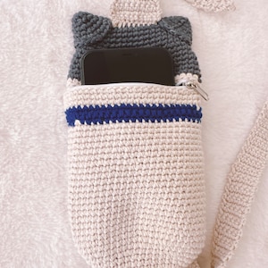 Handmade Crochet Cat Chest Bag Shoulder Crossbody Purse Phone, Wallet ...
