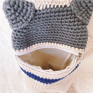 Handmade Crochet Cat Chest Bag Shoulder Crossbody Purse Phone, Wallet ...