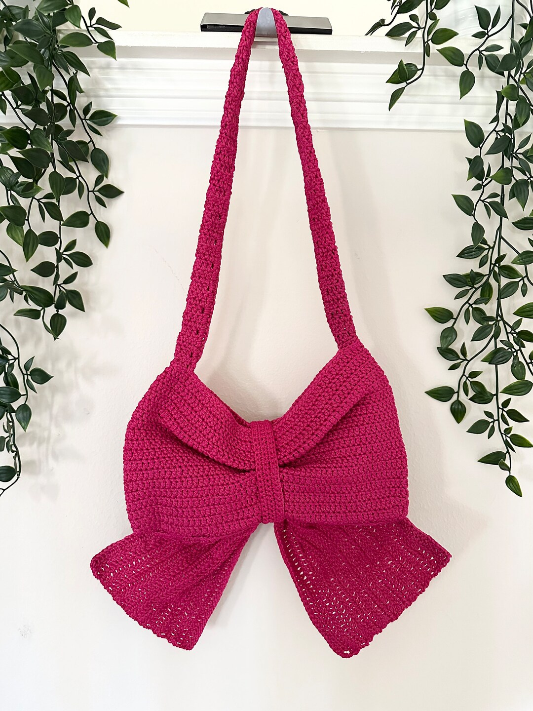Handmade Crochet Bow Bag Shoulder Purse | Big Giant Bow | Gift for Her ...