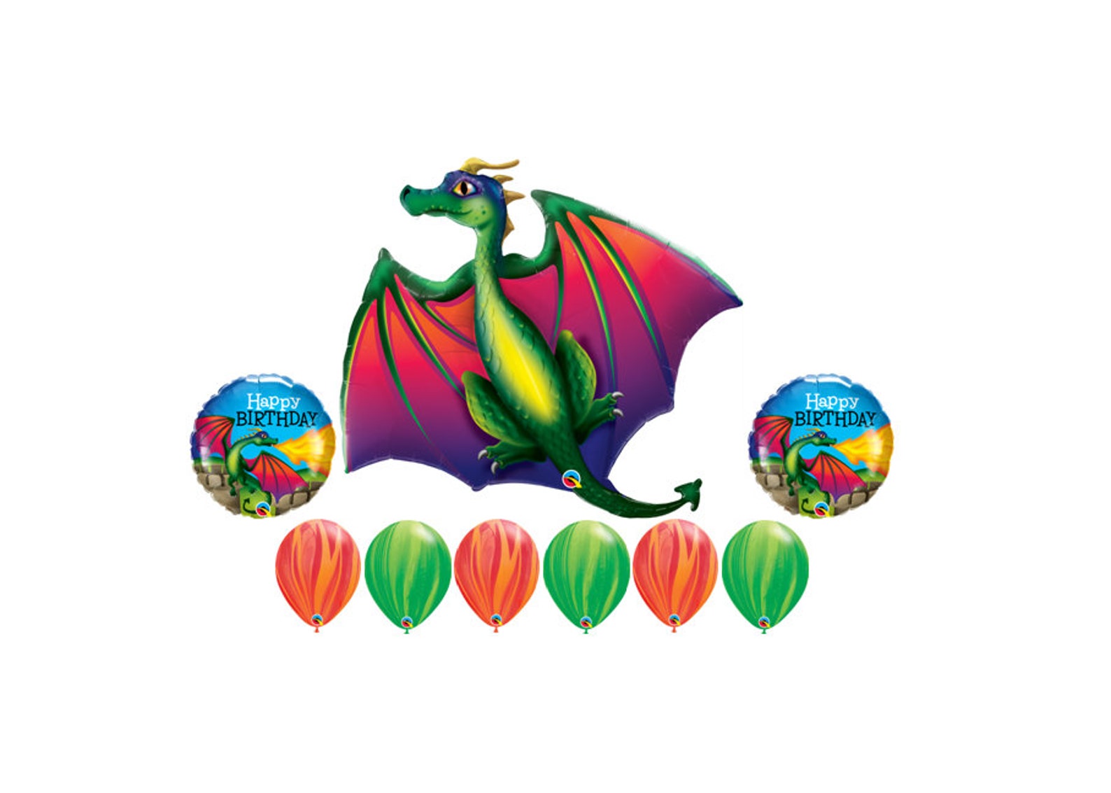 Dragon Birthday Balloon Bouquet Jumbo Dragon Medieval - Etsy