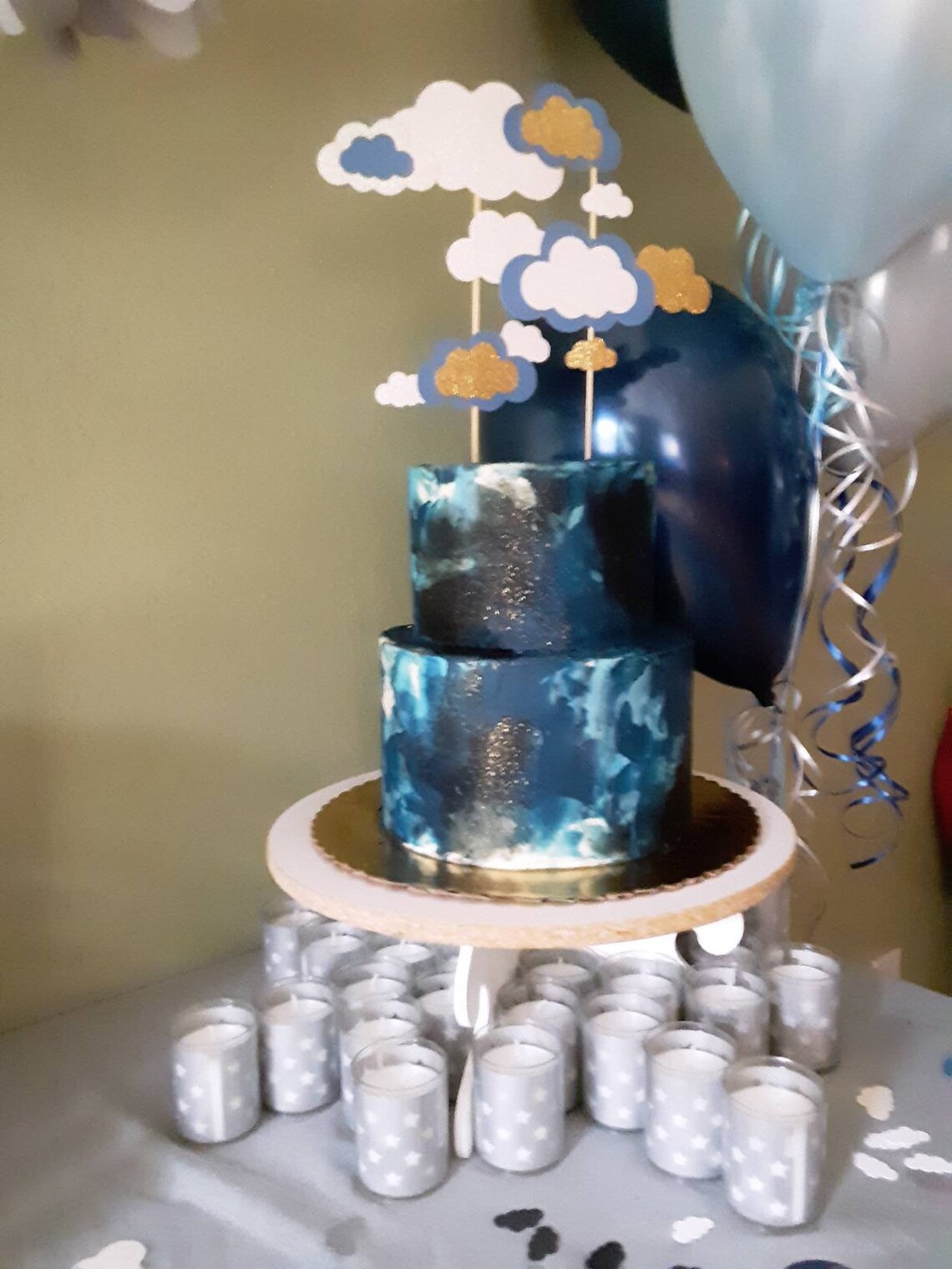 Shimmery Cloud Cake Topper Cloudy Sky Cake Topper Cloud | Etsy