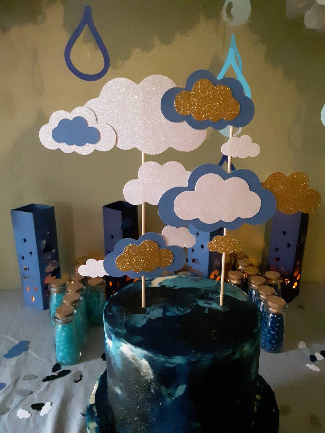 Shimmery Cloud Cake Topper Cloudy Sky Cake Topper Cloud | Etsy