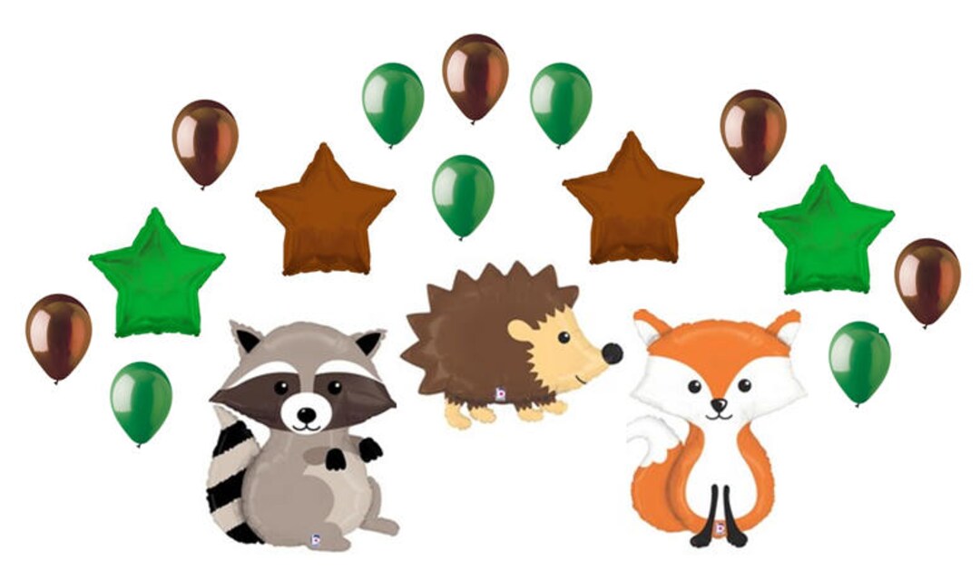 Woodland Animals Balloons Forest Friends Birthday - Etsy