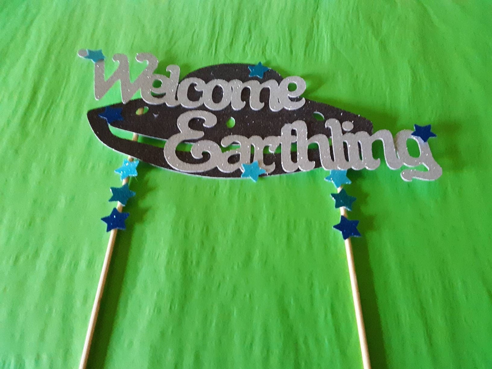 Welcome Earthling Cake Topper Outer Space Cake Décor Baby | Etsy