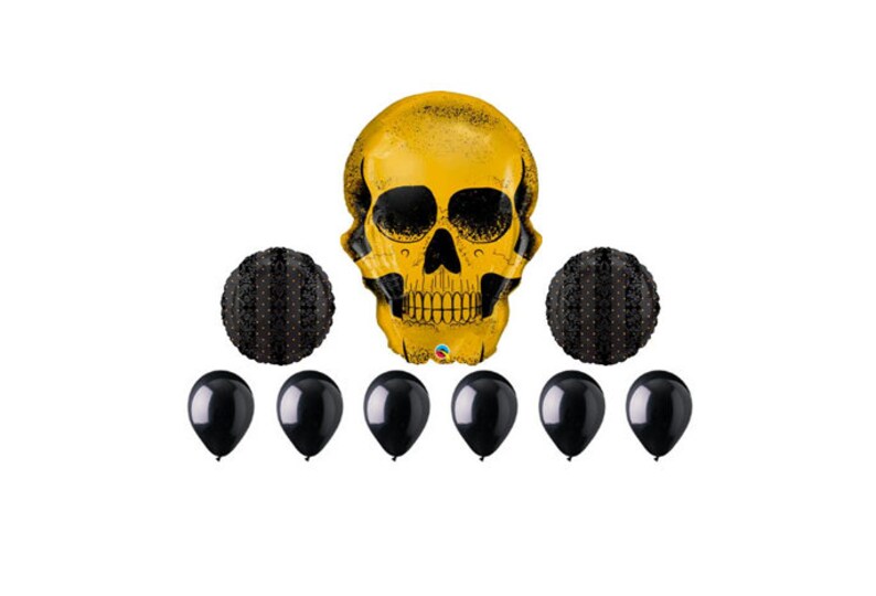 Golden Skull Balloon Macabre Balloon Bouquets Halloween - Etsy