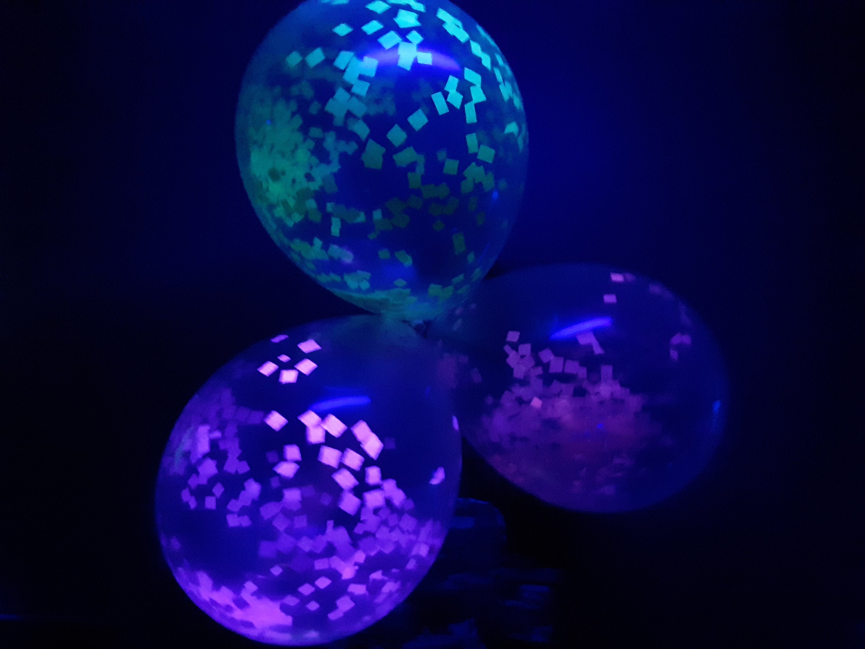 Black Light Reactive Confetti Balloons Cosmo Birthday | Etsy