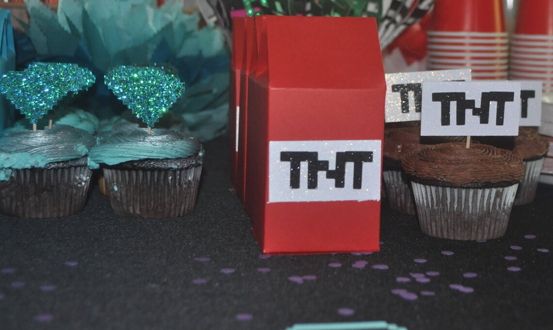 Pixelated Cupcake Toppers Pixelated Party Decor Pixelated - Etsy