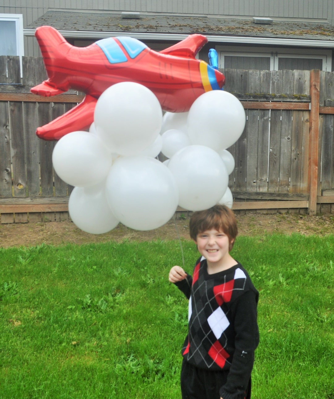 Airplane and Clouds Balloon Kit Airplane Balloon Bon - Etsy