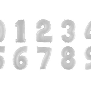 Giant White Number Balloon White Numbers Extra Bright - Etsy