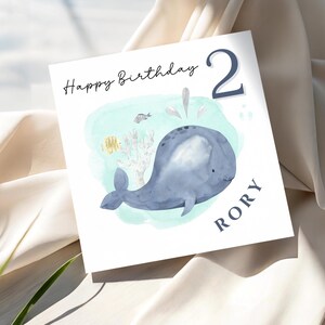 Personalised Cute Whale Birthday Card | Blue Whale | Child's Card ...