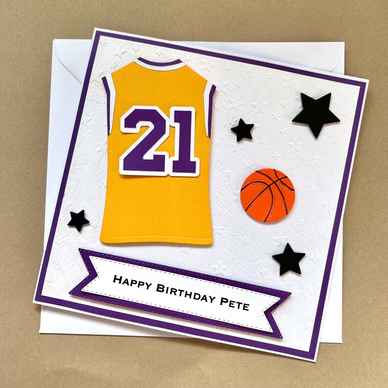 Personalised Basketball Birthday Card Personalise With Name and Age ...