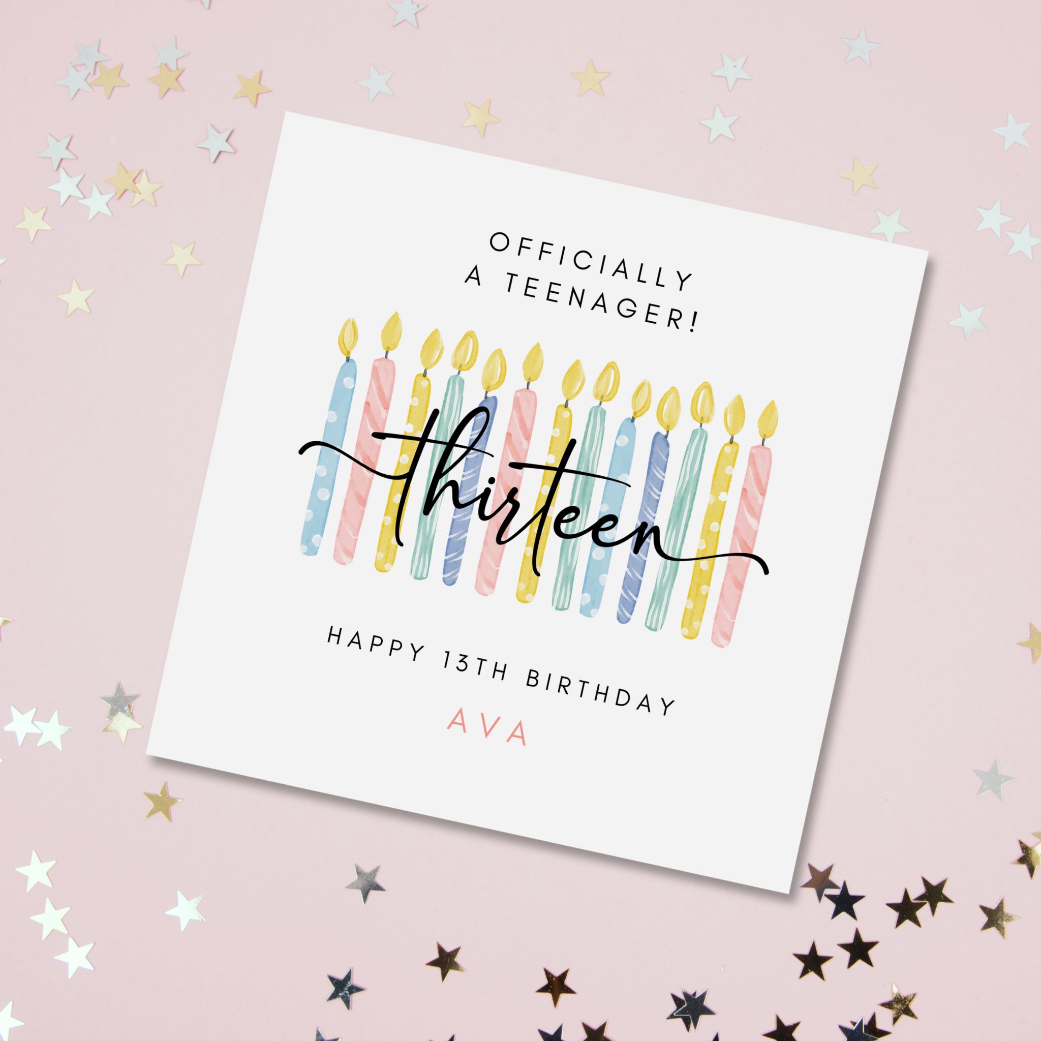 Personalised 13th Birthday Card for Girls | Officially a Teenager ...