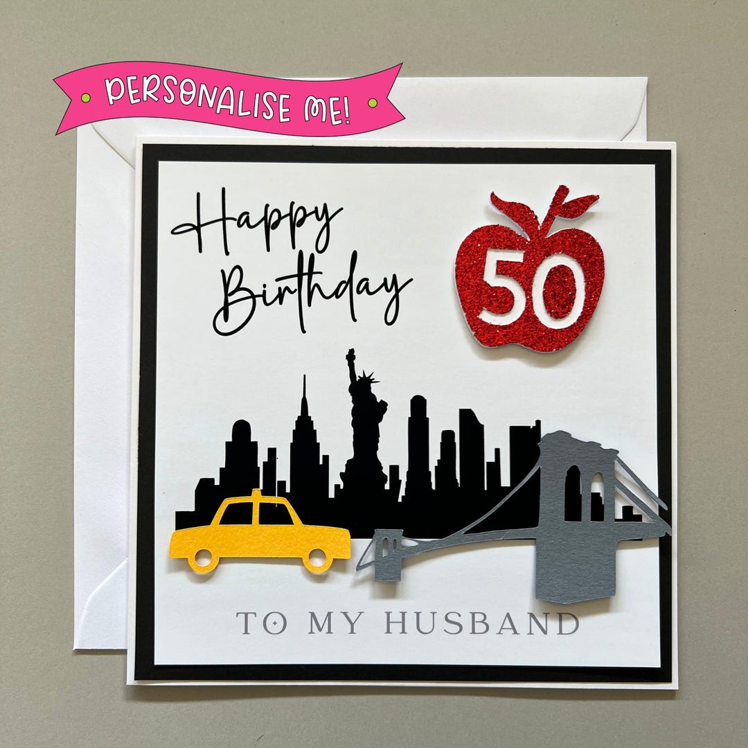 Personalised New York City Birthday Card | Card for a NYC Celebration ...