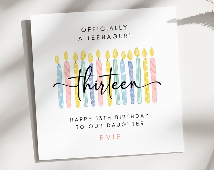 Personalised 13th Birthday Card for Girls | Officially a Teenager ...
