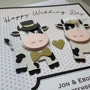 Personalised Cow Wedding Card With Cute Black and White Cows | for ...