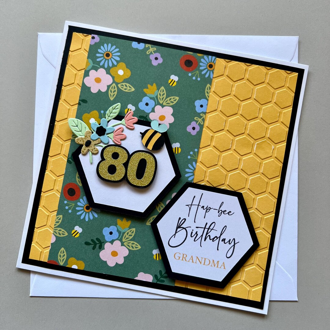 Cute Bee Birthday Card Hap-bee Birthday 3D Handmade Card for Her for ...