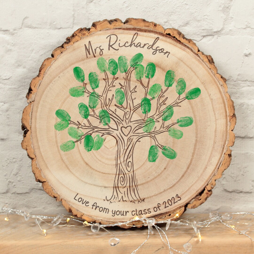 Personalised School Class Year Leavers Teacher Keepsake Log Wood Slice ...
