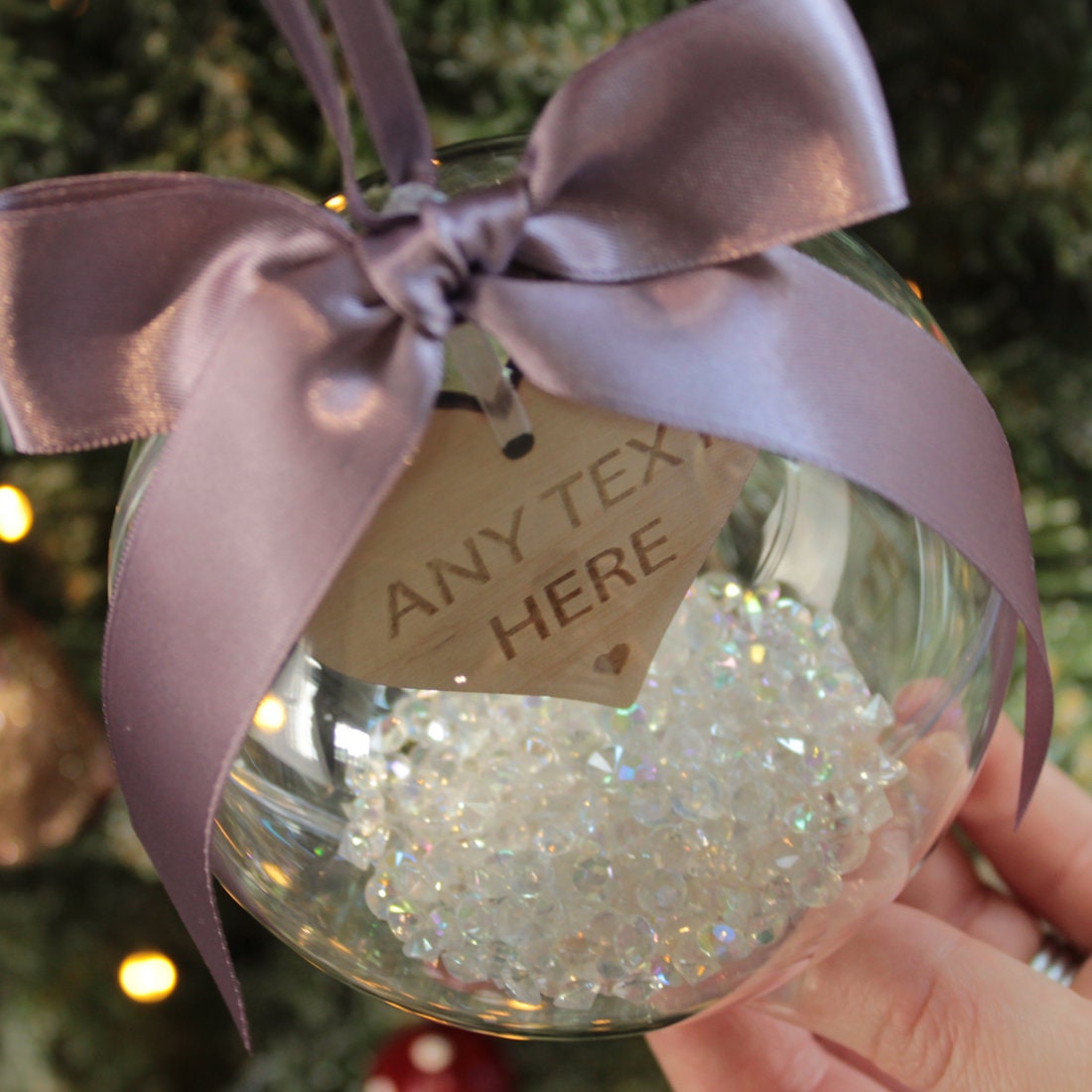 Personalised Engraved ANY TEXT Christmas Tree Bauble - Etsy UK