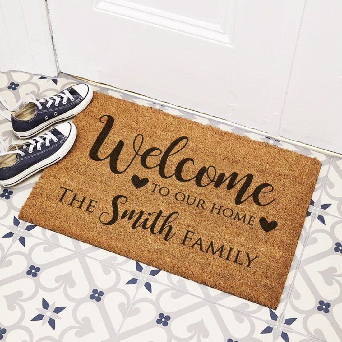 Personalised 'welcome to Our Home' Indoor Door Mat - Etsy UK