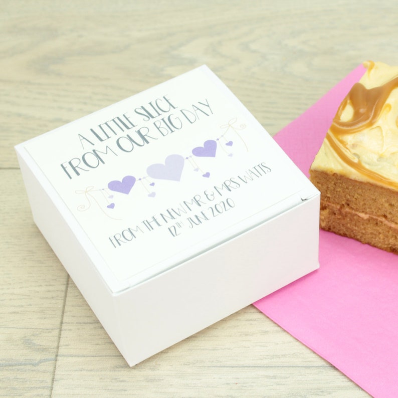 10 X Personalised Heart String Wedding Cake Boxes | Etsy UK