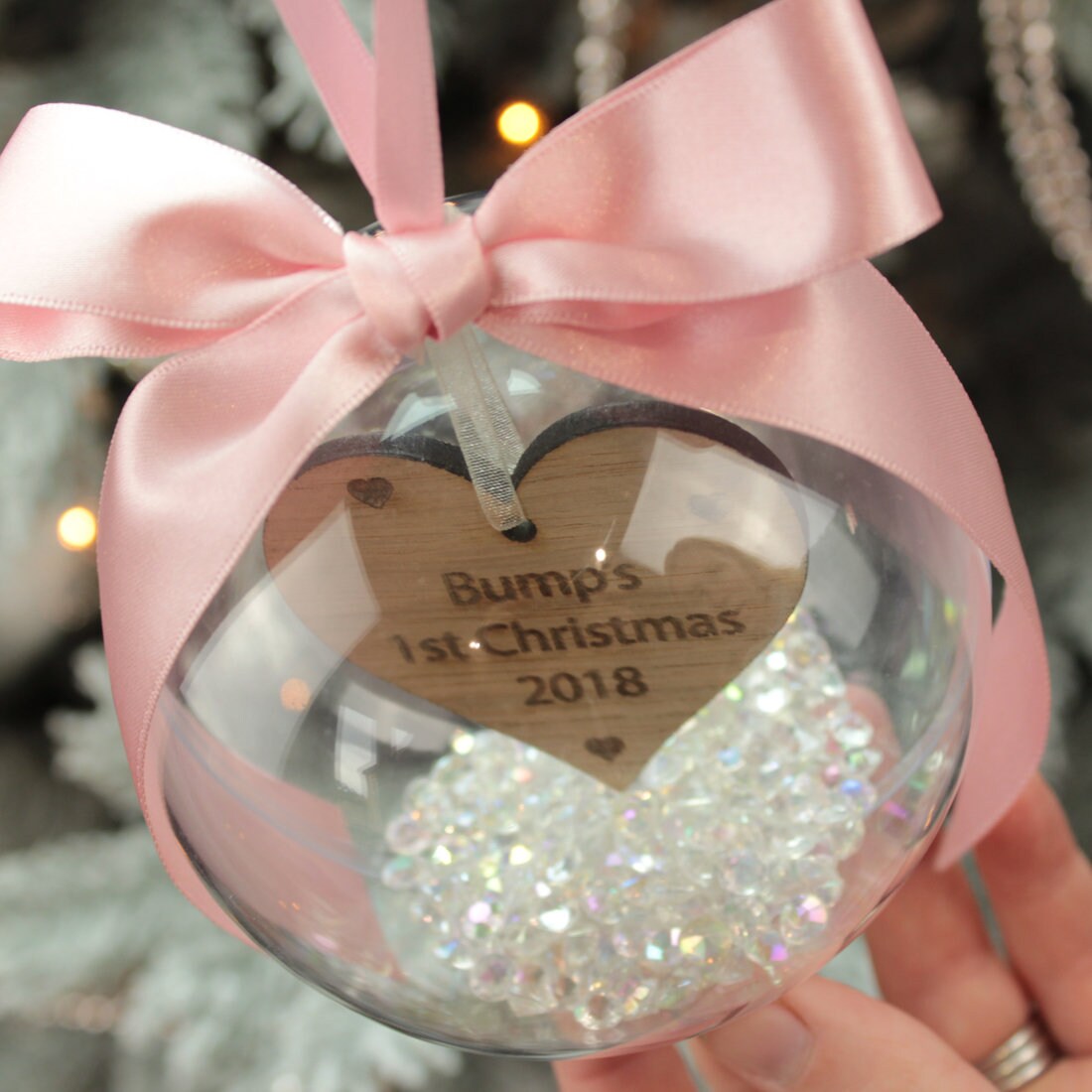 Personalised Bump's First Christmas Tree Bauble Decoration | Pregnancy ...