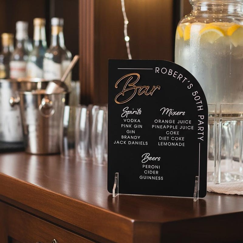 Cocktail Menu Wedding 3d - Etsy UK