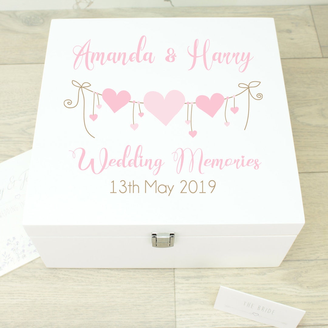 Personalised Heart String Wedding Wooden Memory Keepsake Box - Etsy