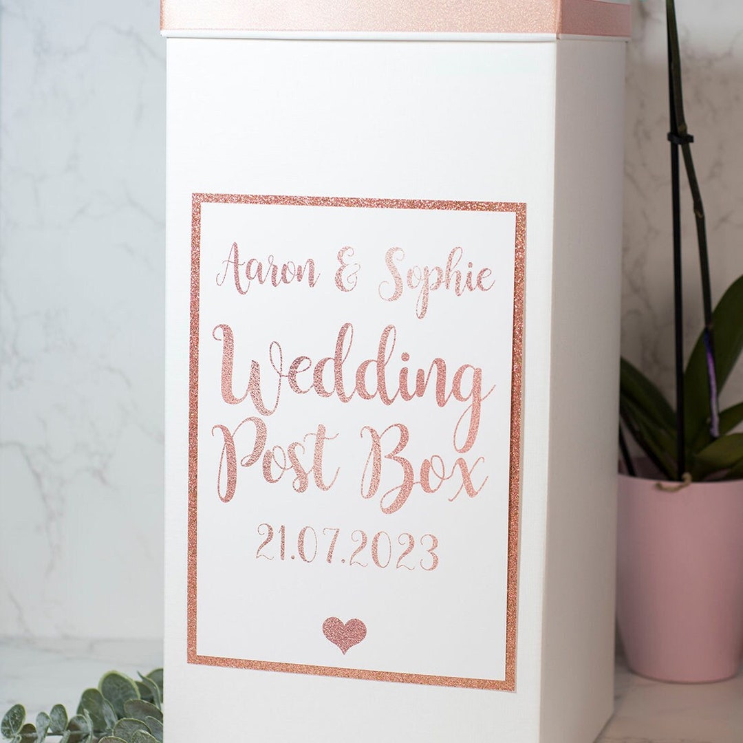 Personalised Rose Gold Wedding Post Box - Etsy
