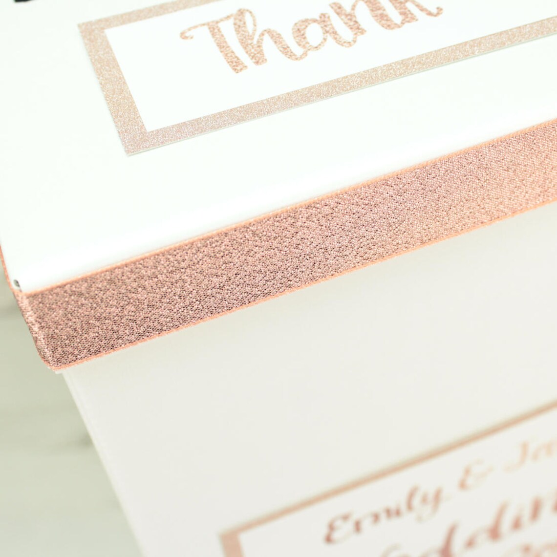 Personalised Rose Gold Wedding Post Box | Etsy