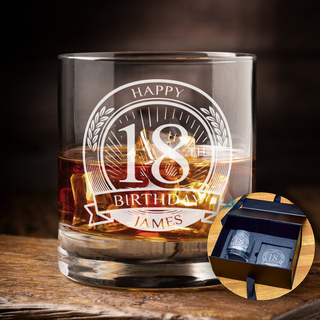 Personalised Happy 18th Birthday Engraved Tumbler Glass | Whiskey Port ...