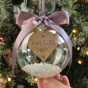 Personalised Engraved ANY TEXT Christmas Tree Bauble Decoration - Etsy UK