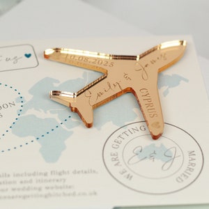 World Map Destination Wedding Invitation Aeroplane Magnets & Cards ...