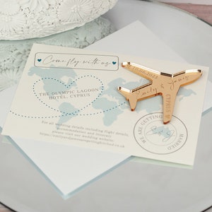 World Map Destination Wedding Invitation Aeroplane Magnets & Cards ...