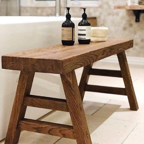 Rustic Wooden Display Bench | Etsy