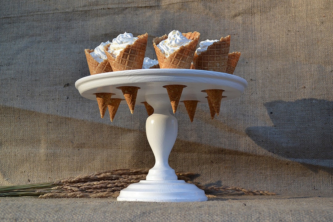 12 Inches Wooden Ice Cream Stand, Ice Cream Cone Stands, Ice Cream Cone ...