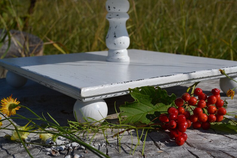 ALL SIZES 3-tiered Square White Shabby Cake Standwooden - Etsy