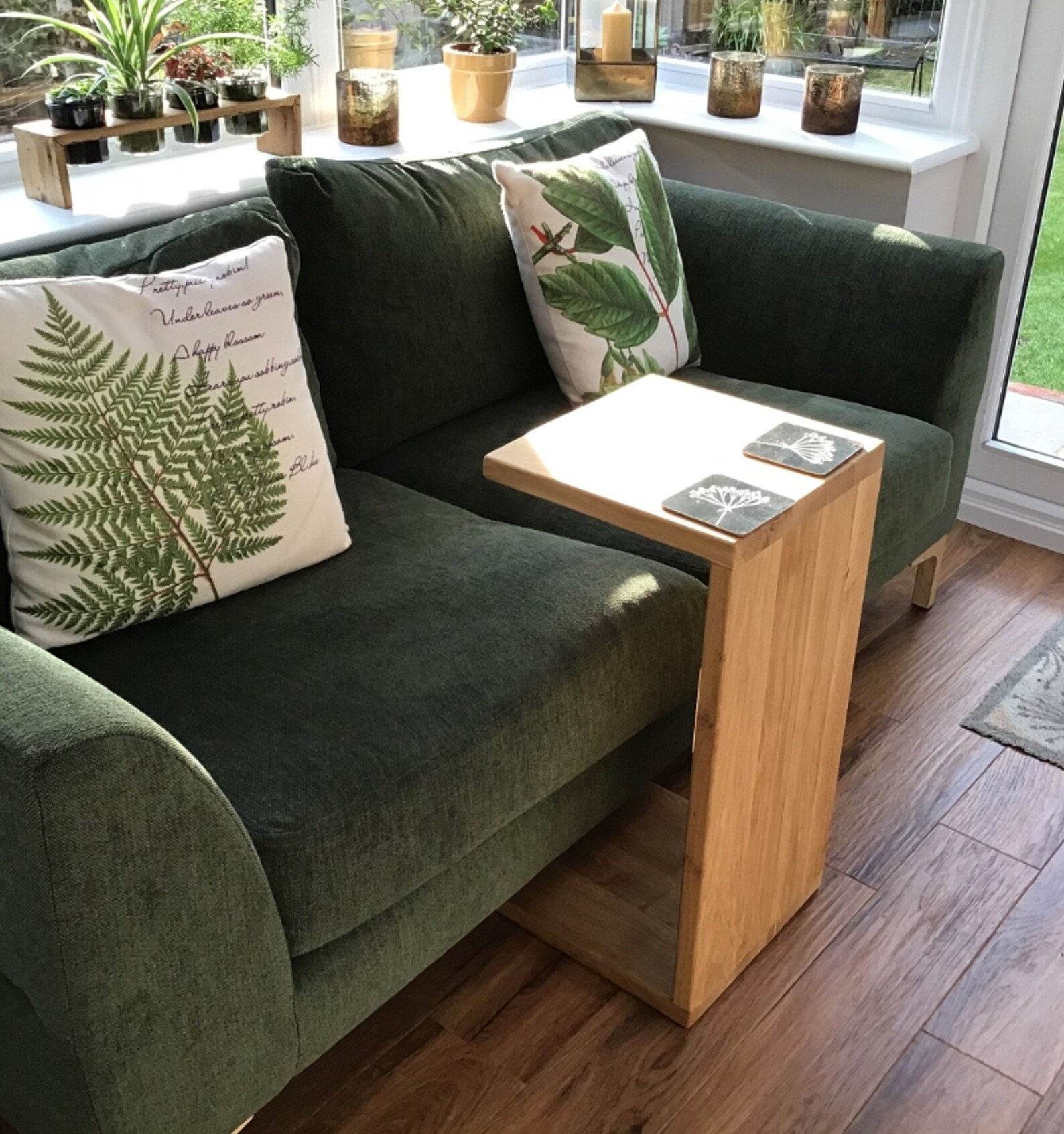 Oak Sofa Side Table Chair Arm Rest Table Rustic Stylish - Etsy