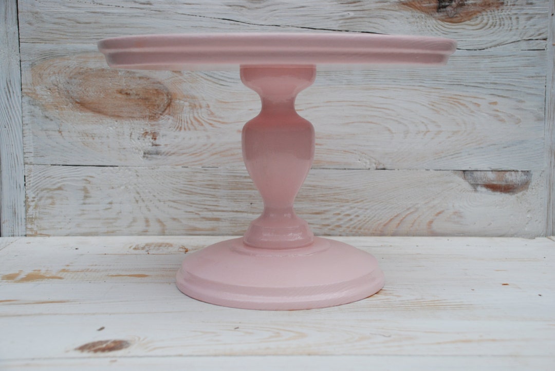 Wooden Pink Cake Stand Cake,wooden Stand,wedding Cake Pedestal,pink ...