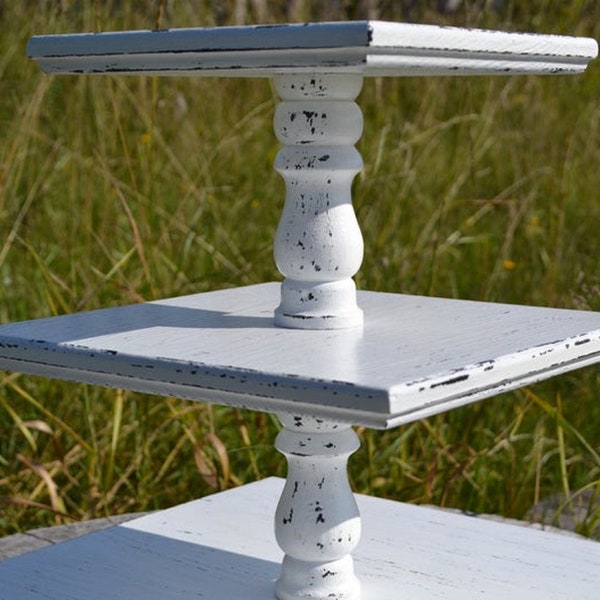 White Square Cake Stand - Etsy