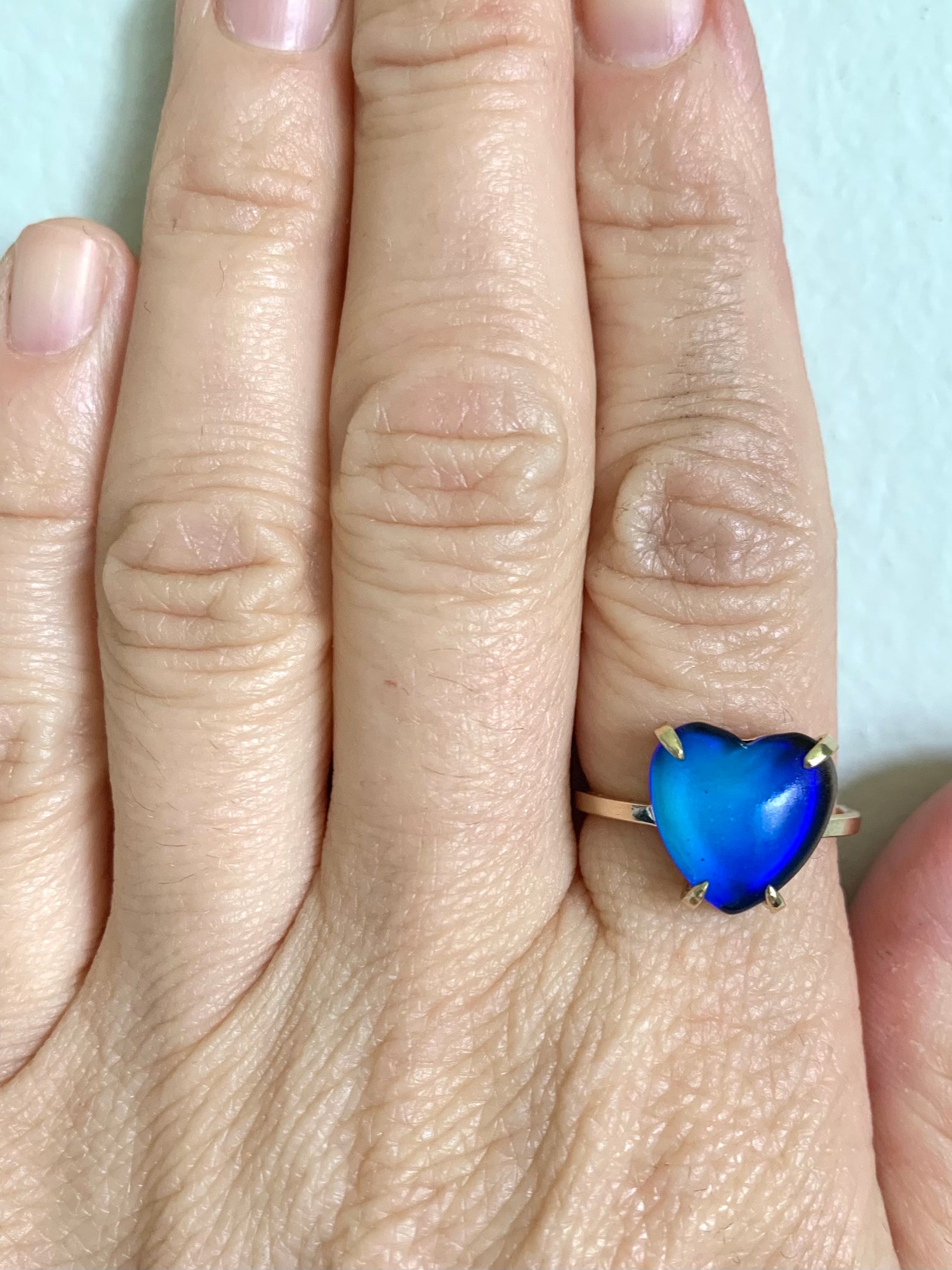 Mood Ring Mood Jewelry Gold Mood Ring Heart Ring Gold | Etsy