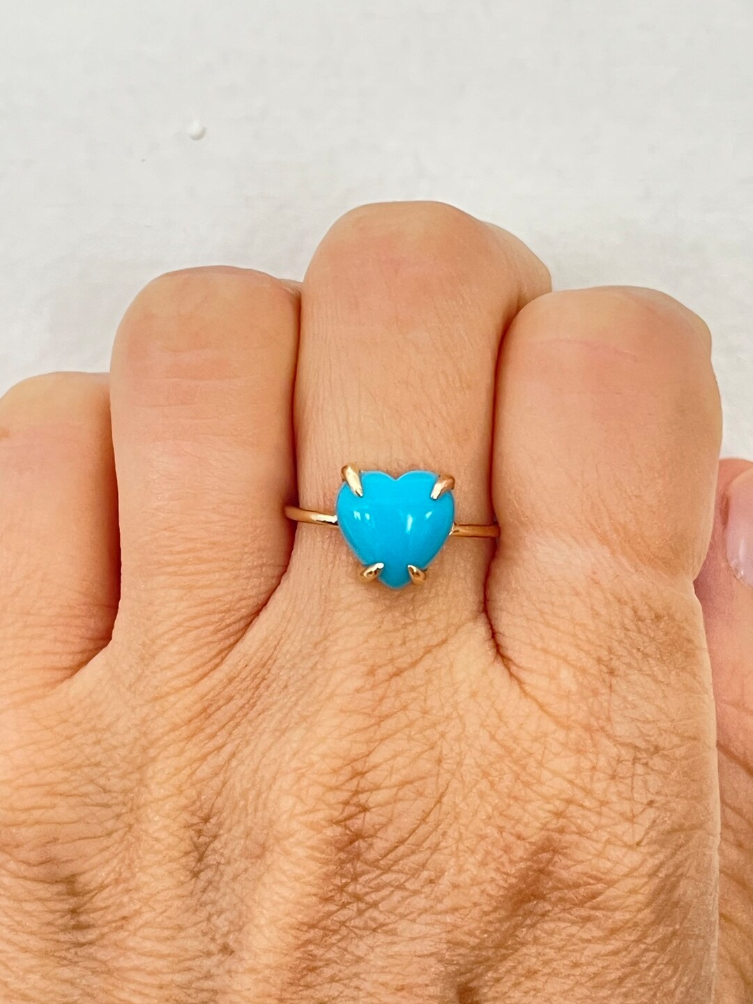 Turquoise Ring, Turquoise Statement Ring, Turquoise Heart Ring ...
