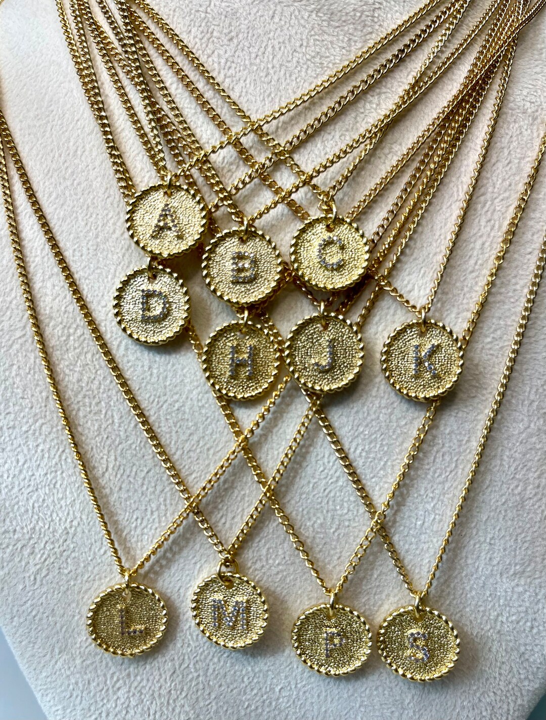 Gold Initial Necklace, Gold Initials, Diamond Initial, Diamond Initials ...