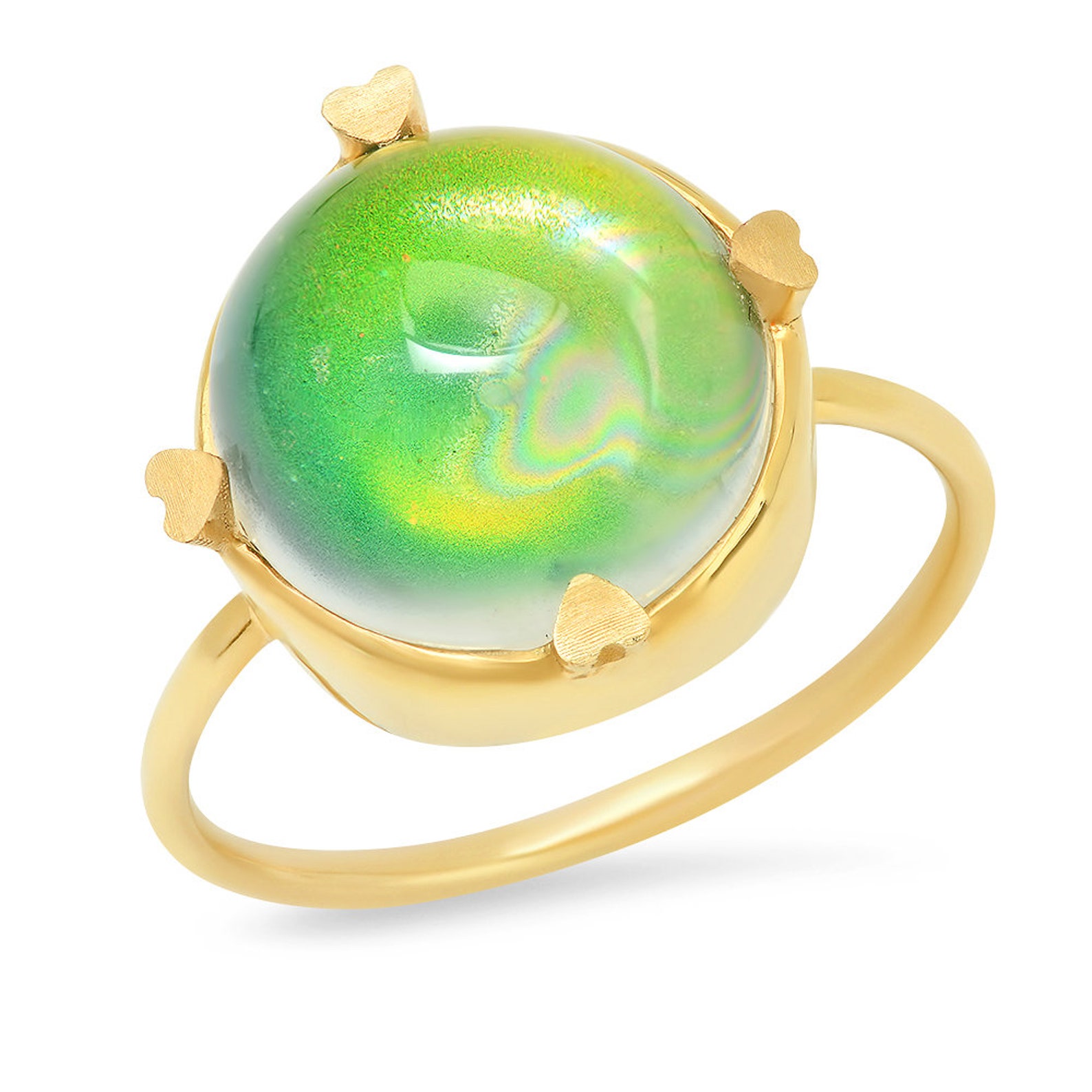 Mood Ring Mood Jewelry Gold Mood Ring Heart Ring Gold Heart - Etsy