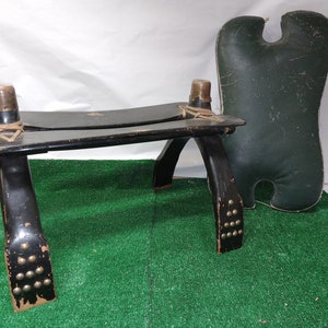 Vintage Middle Eastern Camel Saddle/foot Stool - Leather, Wood ...