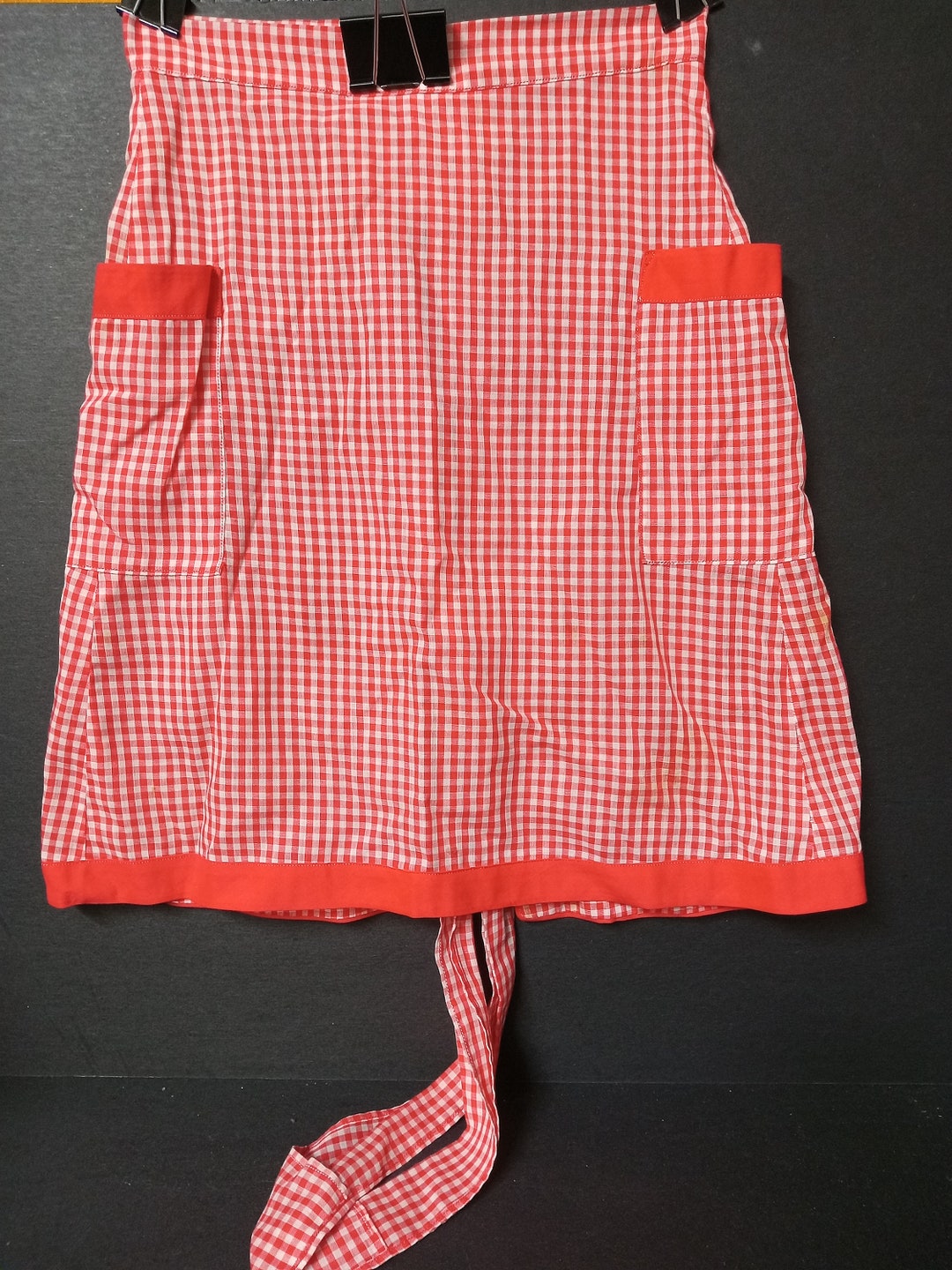 Vintage Red/white Checkered Apron - as is - (NBPE#2413#) - Etsy